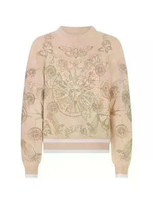 Philipp Plein Graphic Print Crew Neck Sweater - Neutrals