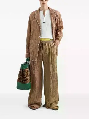 Dolce & Gabbana Striped Jacquard Cotton Drawstring Trousers - Brown