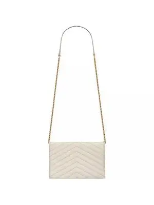 Saint Laurent Cassandre Envelope Chain Bag - Neutrals