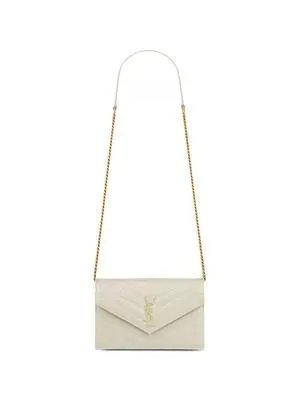 Saint Laurent Cassandre Envelope Chain Bag - Neutrals