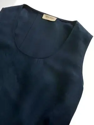 Woolrich Belted Midi Dress With Round Neck