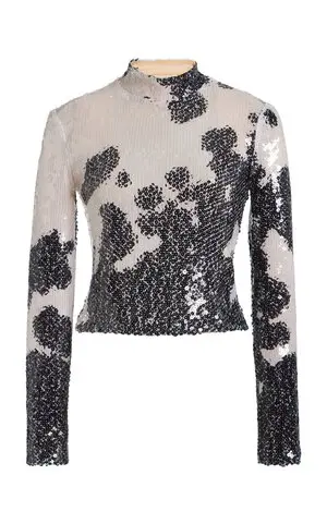 Brandon Maxwell Embellished High Neck Top - Multi