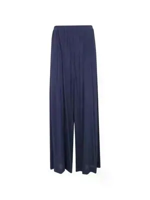 GENTRYPORTOFINO Ribbed Knit Wide Leg Trousers - Blue