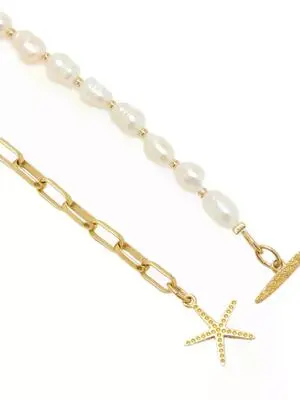OCEANUS Tone Starfish And Turtle Pendant Necklace