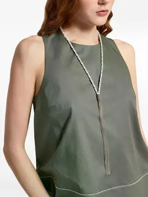 Peserico Bead-detail Sleeveless Blouse