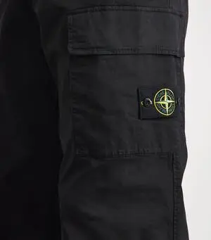 Stone Island Stretch Organic Cotton Cargo Trousers - Black