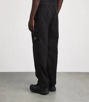Stone Island Stretch Organic Cotton Cargo Trousers - Black