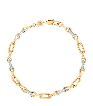 ASTRID & MIYU Pavé Chain Link Bracelet - Gold