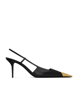 Saint Laurent Jeanne Slingback Pumps 75 - Black