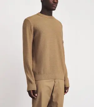 Stone Island Cotton-cashmere Textured Crewneck Sweater