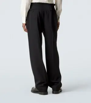 Dolce & Gabbana Virgin Wool Gabardine Wide-leg Trousers
