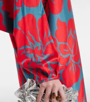 Dries Van Noten Floral Satin Midi Dress