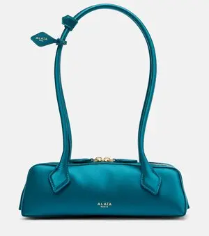 Alaïa Alaia Le Teckel Small Satin Shoulder Bag Blue