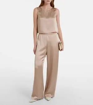 LESET Barb Satin Top - Beige