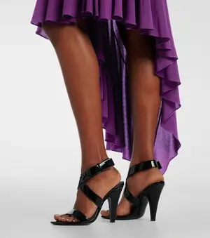 Alaïa Cone Patent Leather Sandals - Black