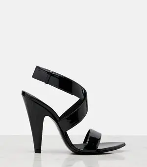 Alaïa Cone Patent Leather Sandals - Black