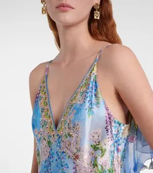 Camilla Printed Silk Slip Dress