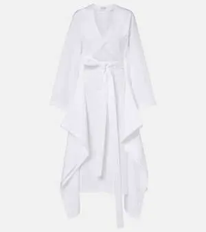 Alaïa Cutout Cotton Poplin Midi Dress - White