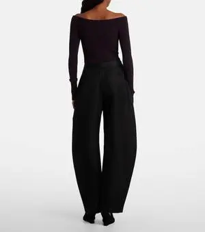 Alaïa Wool And Silk Barrel-leg Trousers