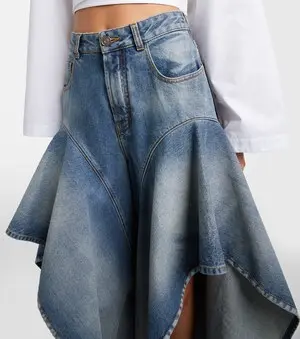 Alaïa Ruffled Wide-leg Jeans