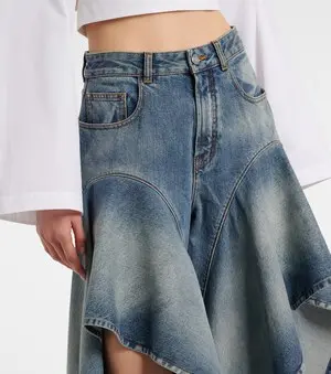 Alaïa Ruffled Wide-leg Jeans