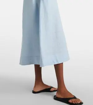 Asceno Nisha Linen Midi Dress - Blue