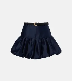 SELF-PORTRAIT Belted Taffeta Miniskirt