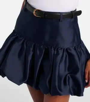 SELF-PORTRAIT Belted Taffeta Miniskirt
