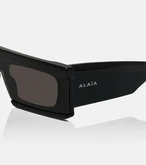 Alaïa Logo Flat-top Sunglasses - Black