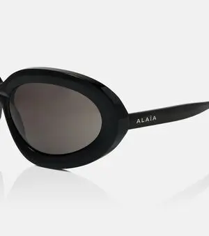 Alaïa Logo Oversized Oval Sunglasses