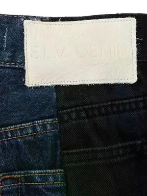 E.L.V. DENIM Paneled Flare Jeans