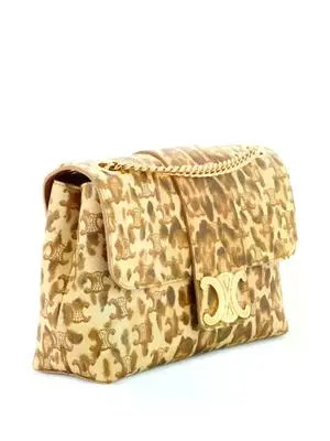 Celine Victoire Flap Printed Triomphe Coated Canvas Medium Shoulder Bag