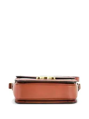 Celine Triomphe Shoulder Bag In Canvas And Leather - Neutrals