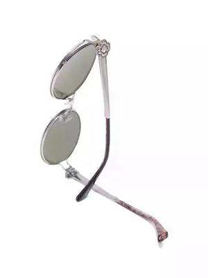Maje Round Frame Sunglasses With Flower Detail
