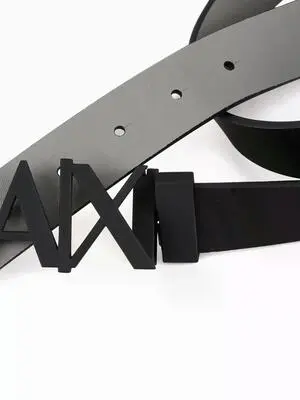 Armani Exchange Leather Belt With Logo Buckle