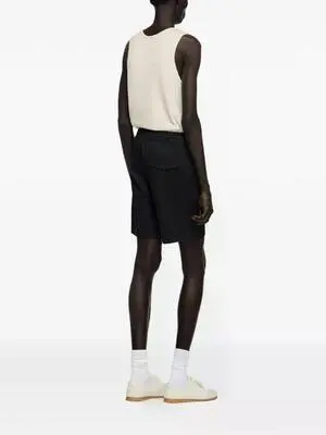 Sandro Cotton Blend Shorts With Elasticated Drawstring Waist