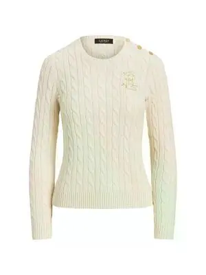 Ralph Lauren Cable Knit Buttoned Sweater - Neutrals