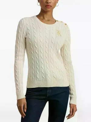 Ralph Lauren Cable Knit Buttoned Sweater - Neutrals