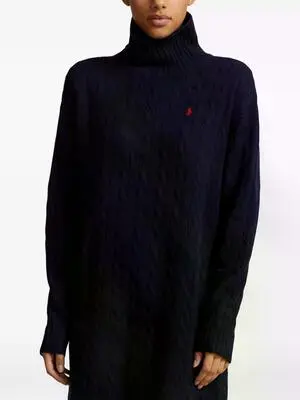 Polo Ralph Lauren Cable Knit Turtleneck Midi Dress