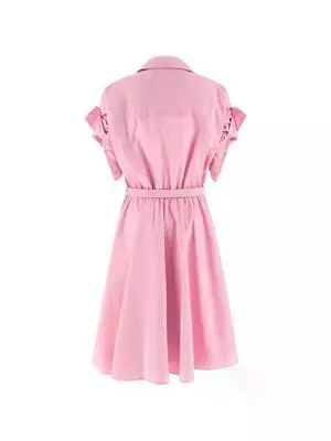NUDE Short-sleeve Midi Dress With Belted Waist