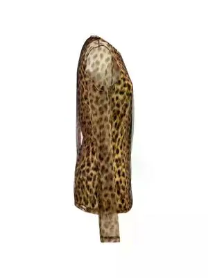 Sportmax Zebu Animal-print Tulle Top - Neutrals