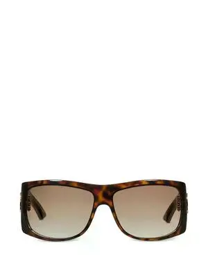 Gucci Logo-plaque Sunglasses - Brown
