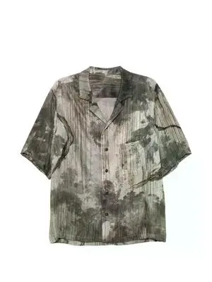 ZIGGY CHEN Printed Silk Shirt - Grey