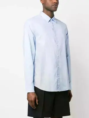 Armani Exchange Logo-embroidered Long-sleeve Cotton Shirt