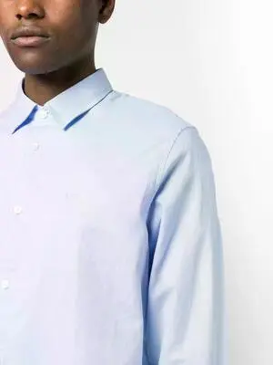 Armani Exchange Logo-embroidered Long-sleeve Cotton Shirt
