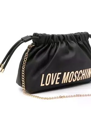 Moschino Drawstring Clutch Bag With Chain Strap