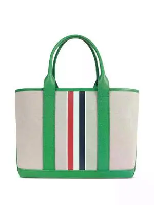 Thom Browne Cotton Tote Bag With Signature Striping