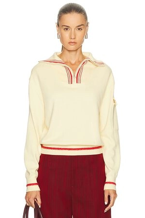 Guest In Residence Jib Polo Half Zip Sweater - Mist