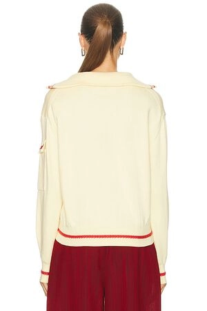 Guest In Residence Jib Polo Half Zip Sweater - Mist