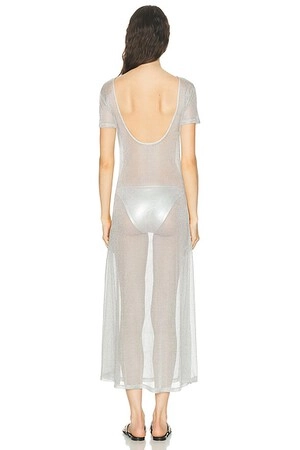 Staud Le Havre Metallic Mesh Dress